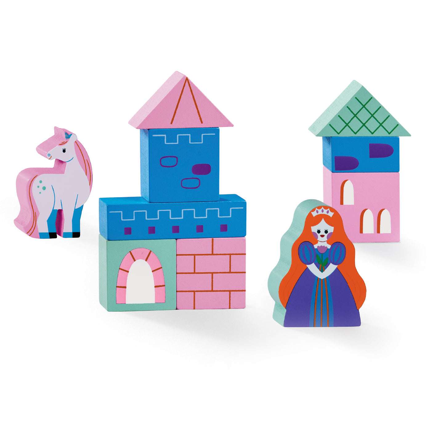 Build & Play Mini Wood Blocks - Princess Palace – Crocodile Creek